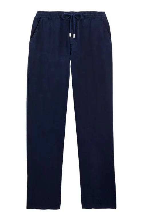 Vilebrequin Solid Linen Pants - Bleu Marine