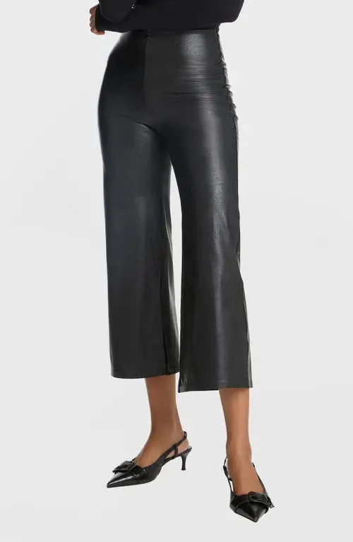Commando Faux Leather Crop Wide Leg Pants - Black