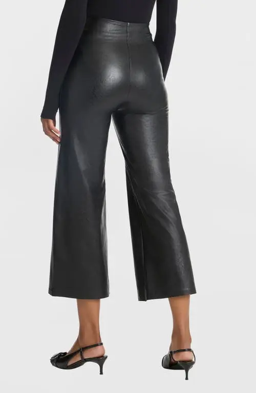 Commando Faux Leather Crop Wide Leg Pants - Black