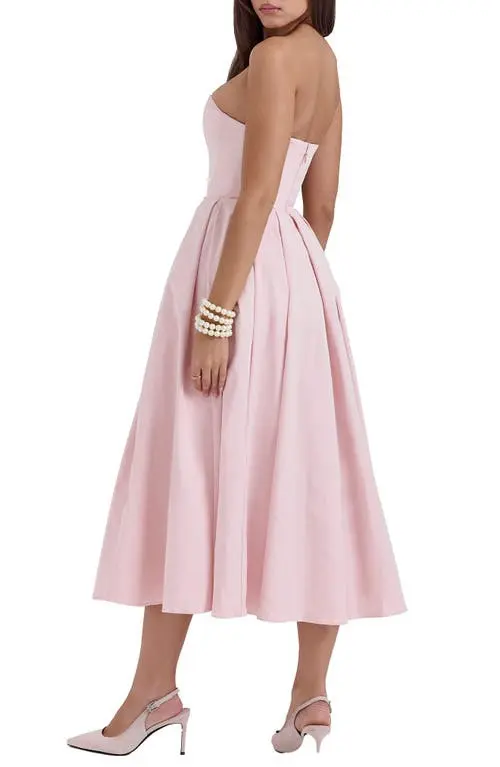 House Of Cb Audrey Strapless Fit & Flare Dress - English Rose | Editorialist