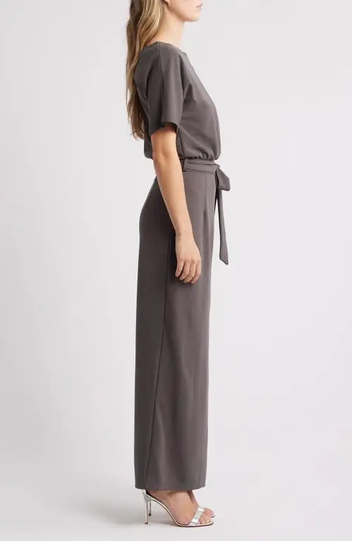 NIKKI LUND Leif Tie Waist Maxi Dress - Grey