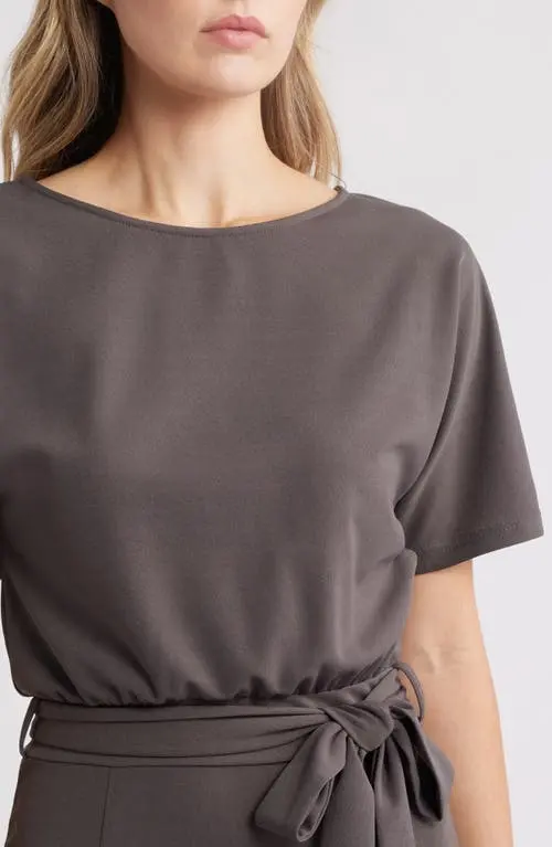 NIKKI LUND Leif Tie Waist Maxi Dress - Grey