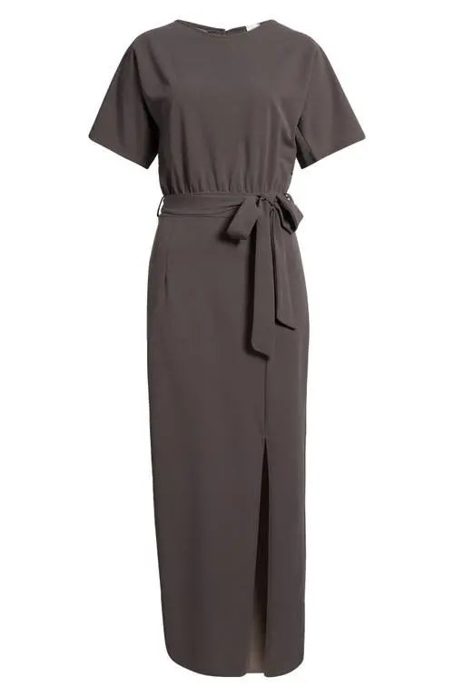 NIKKI LUND Leif Tie Waist Maxi Dress - Grey