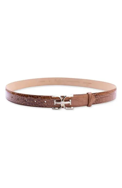 Sam Edelman Logo Buckle Leather Belt - Tan