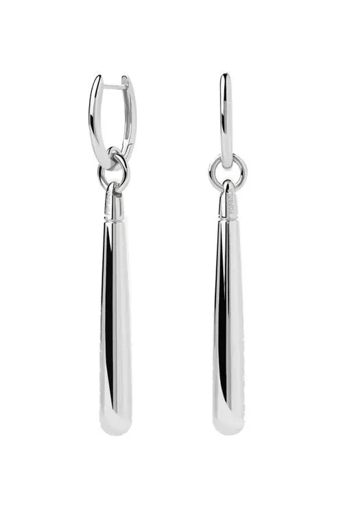 PDPAOLA Supreme Jupiter Single Drop Hoop Earring - Silver