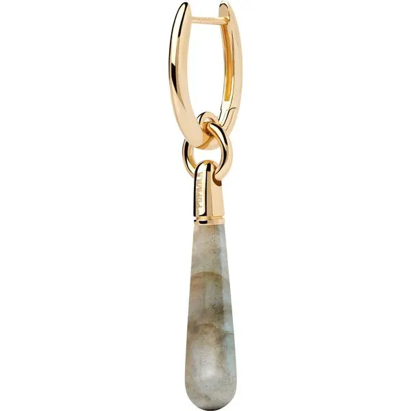 PDPAOLA Large Jupiter Single Hoop Earring With Drop - Labradorite