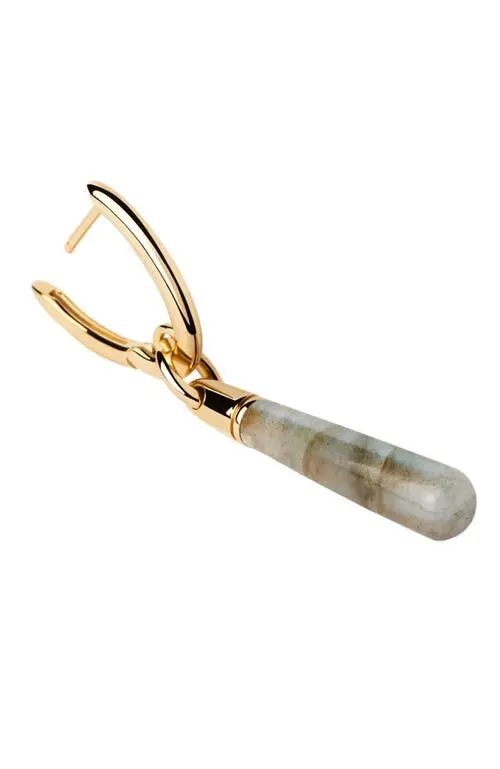 PDPAOLA Large Jupiter Single Hoop Earring With Drop - Labradorite