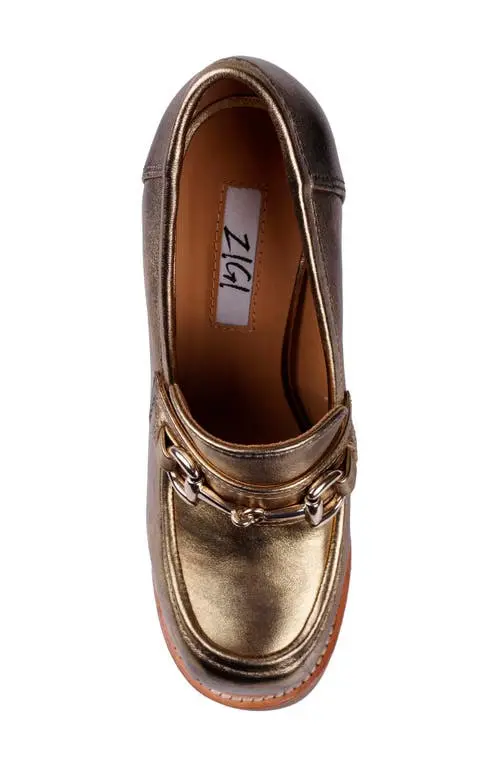 ZIGI Thai Platform Loafer Pumps - Metallic Gold