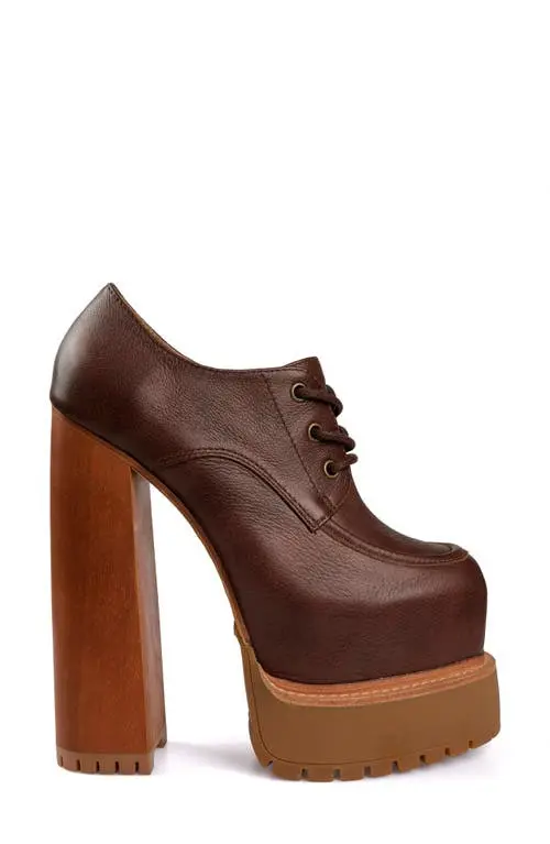 ZIGI Tina Lace-up Platform Shoe - Brown
