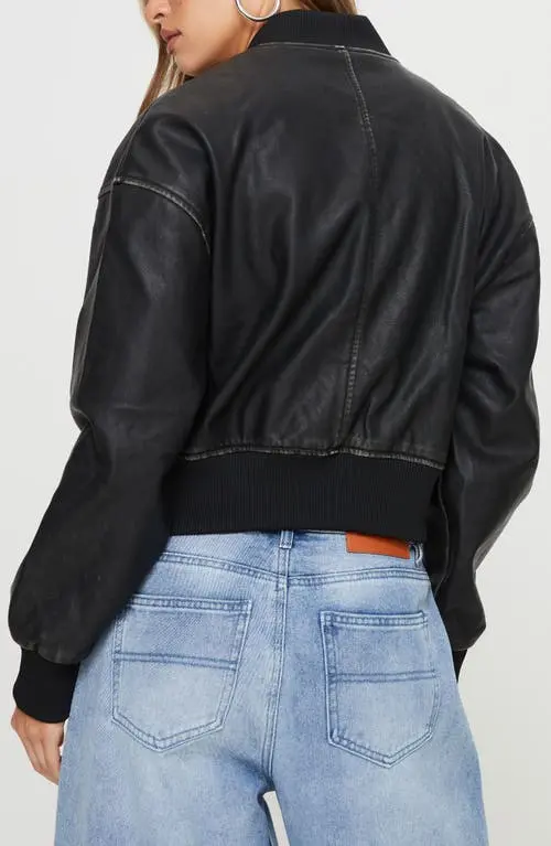 Princess Polly Faux Leather Bomber Jacket