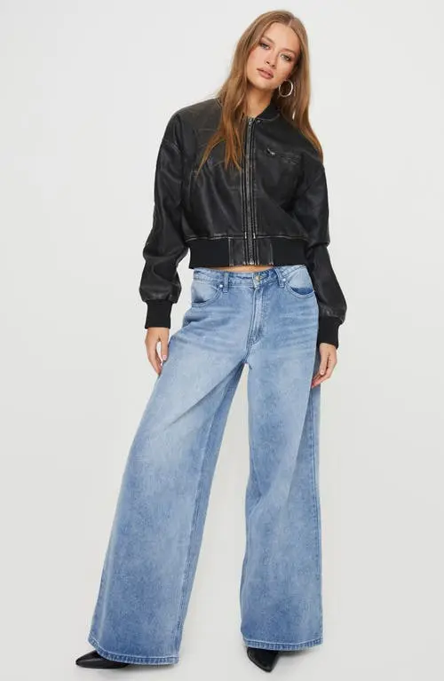 Princess Polly Faux Leather Bomber Jacket