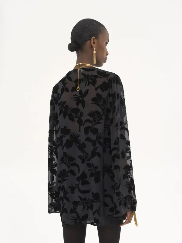 Chloé Puff-sleeve Mini Dress In Velvet