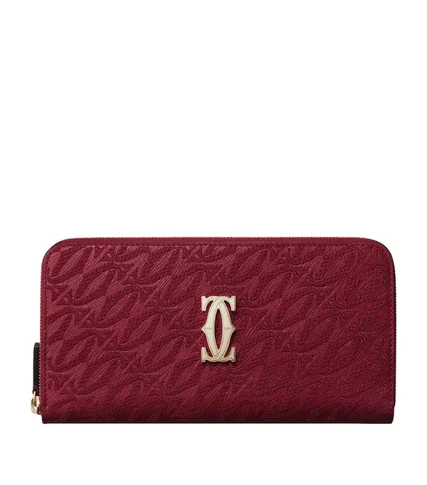 Cartier Leather C De International Zipped Wallet - Red
