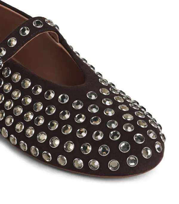 Alaïa Suede Ballet Flats - Brown