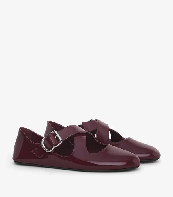 Alaïa Patent Leather Criss-cross Ballet Flats