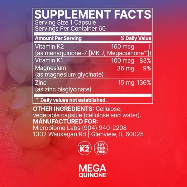 MICROBIOME LABS Megaquinone K2-7 60 Capsules