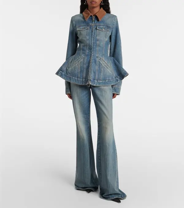 Alexander McQueen Faded High-rise Bootcut Jeans