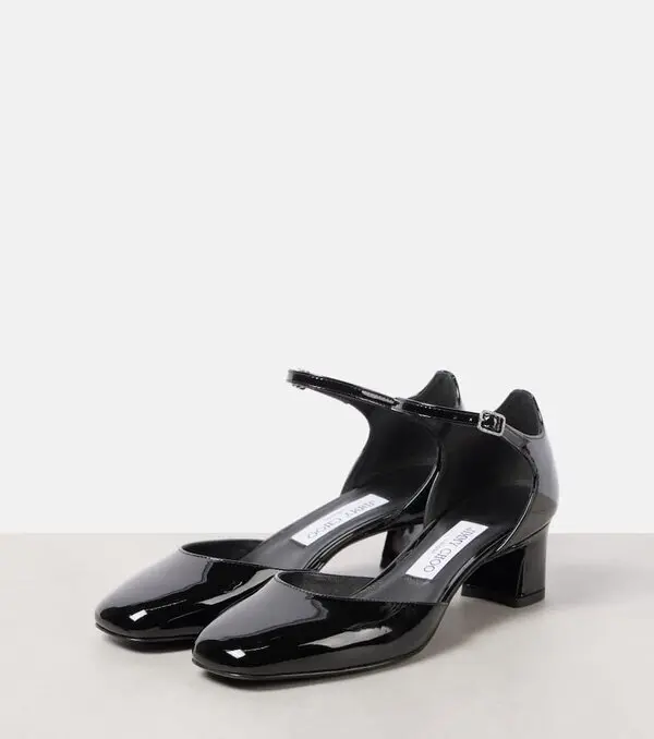 JIMMY CHOO Pixie 45 Patent Leather Mary Jane Pumps