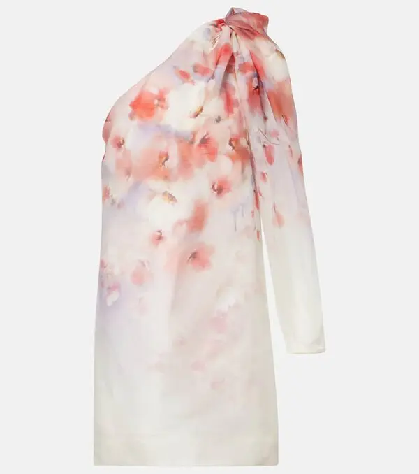 Zimmermann Scarlet Floral Linen And Silk Minidress