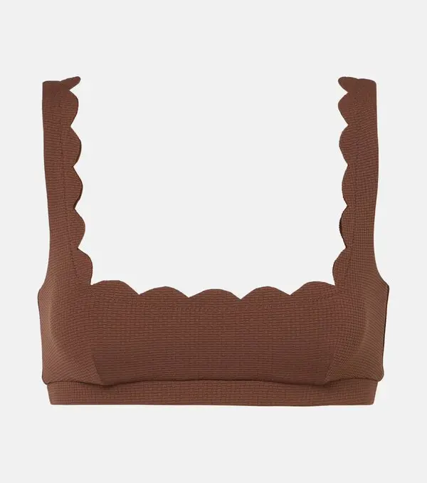 Marysia Mini Palm Springs Scalloped Bikini Top - Brown