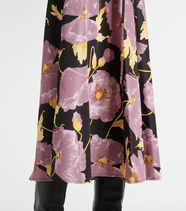 La DoubleJ Floral Faille Midi Skirt - Multicoloured