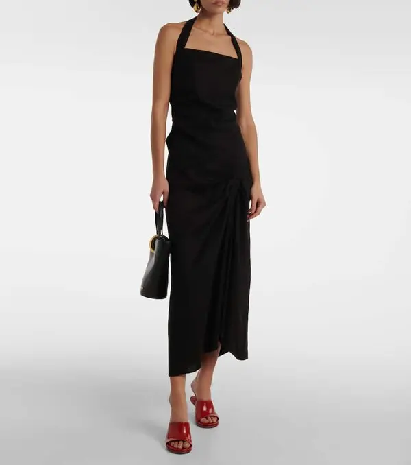 SIR. Dorian Linen-blend Top - Black