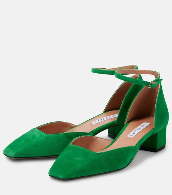 AQUAZZURA Asha 35 Suede Pumps - Green
