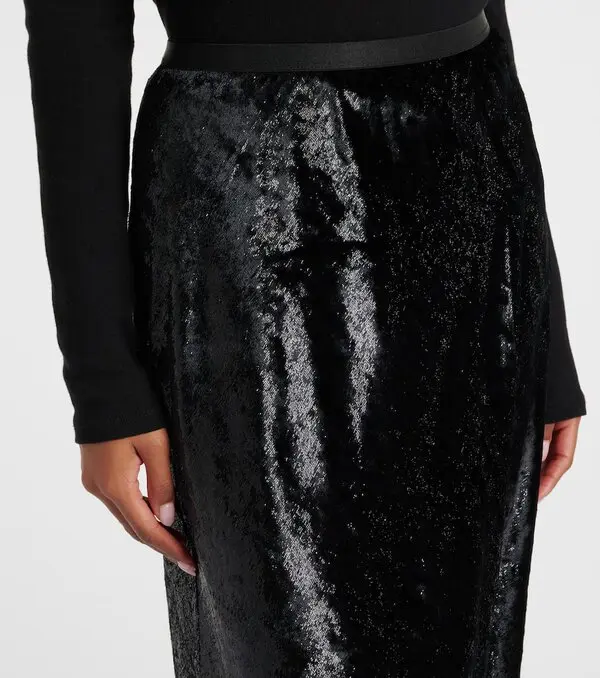 Polo Ralph Lauren Lame Satin Midi Skirt