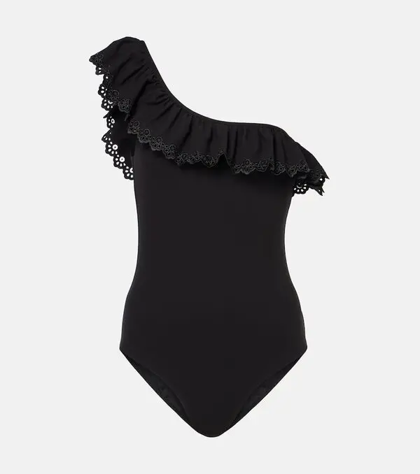 Ulla Johnson Solara Maillot Ruffled One-piece Swimsuit - Black