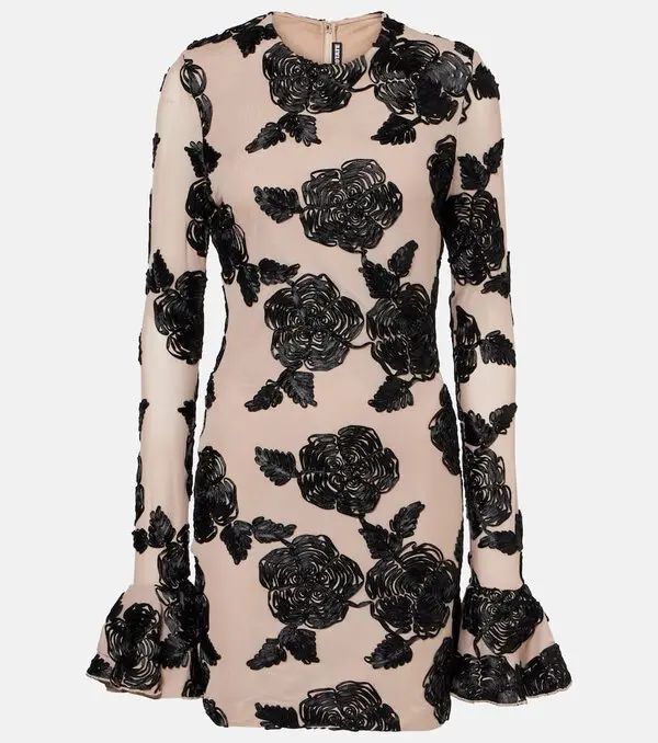 ROTATE BY BIRGER CHRISTENSEN Floral Mesh Minidress