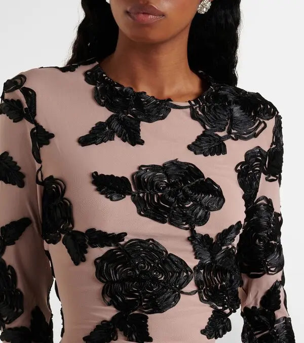 ROTATE BY BIRGER CHRISTENSEN Floral Mesh Minidress