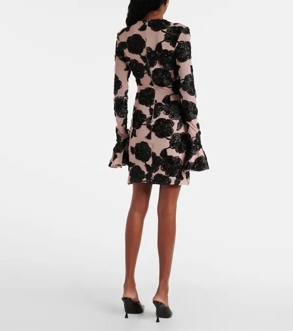 ROTATE BY BIRGER CHRISTENSEN Floral Mesh Minidress