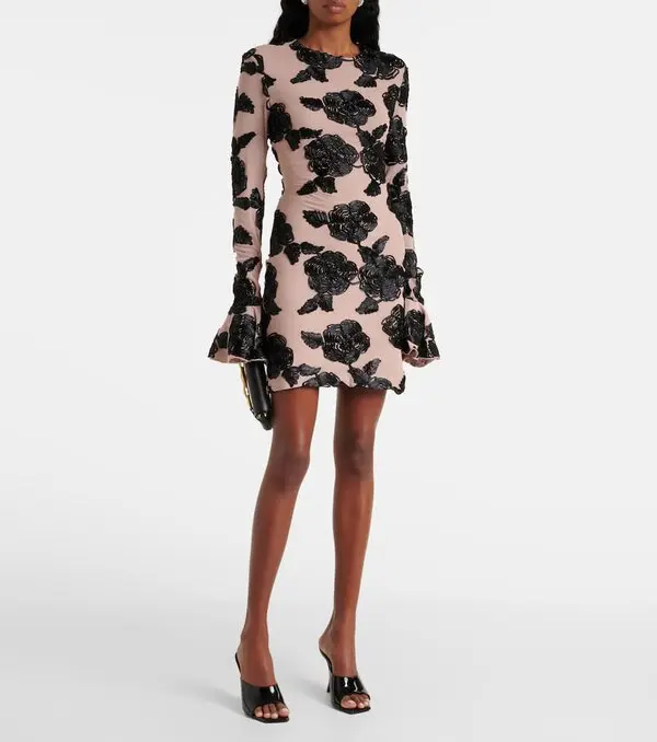 ROTATE BY BIRGER CHRISTENSEN Floral Mesh Minidress