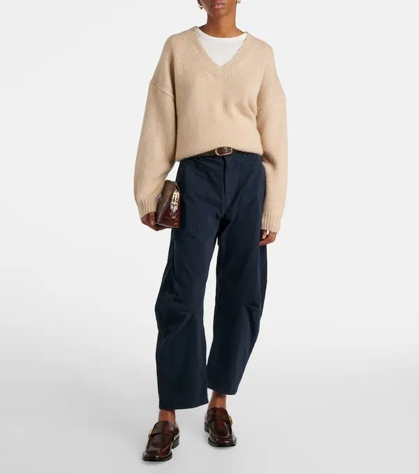 NILI LOTAN Shon Barrel-leg Pants - Blue