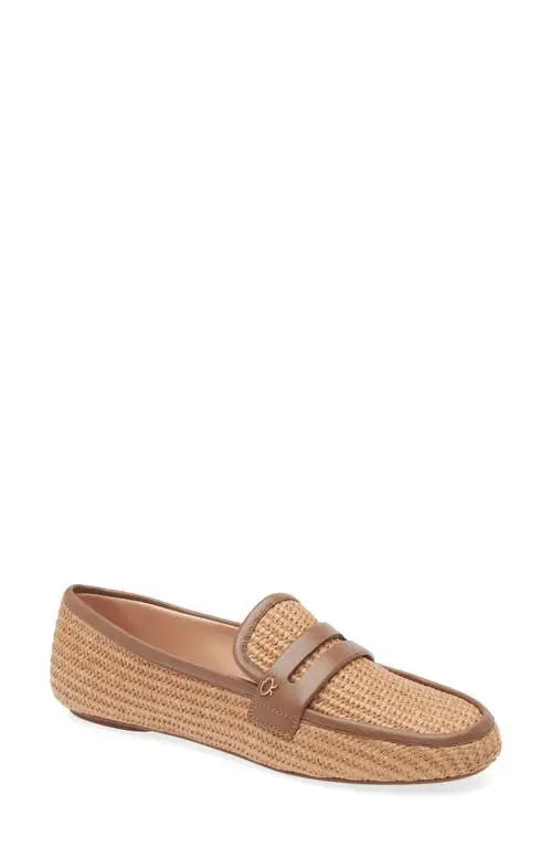 Gianvito Rossi Raffia Penny Loafers Cuoio Cuoio 40% Off