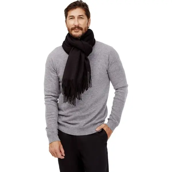 ITALIC Cleo Cashmere Scarf - Black