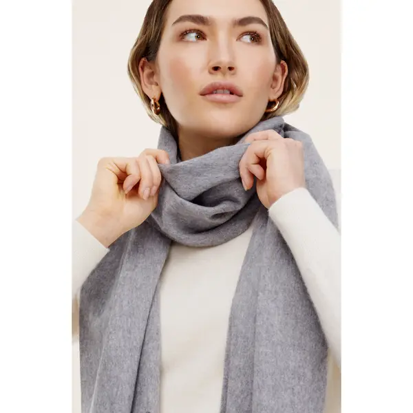 ITALIC Cleo Cashmere Scarf - Heather Grey