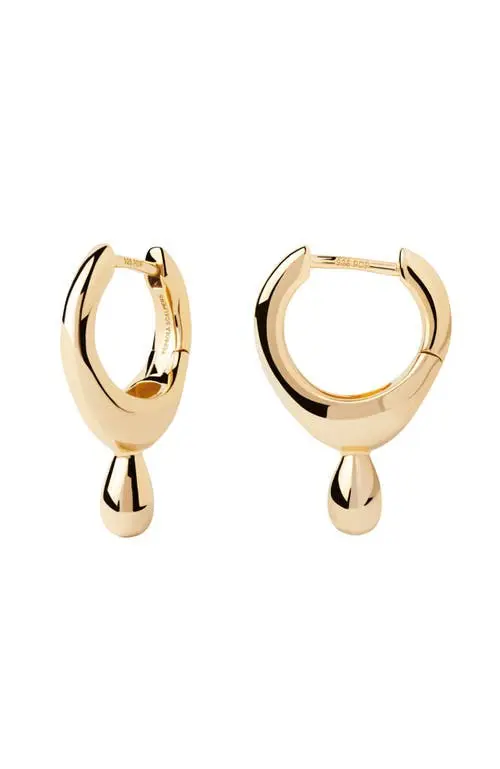 PDPAOLA Lava Drop Hoop Earrings - Gold