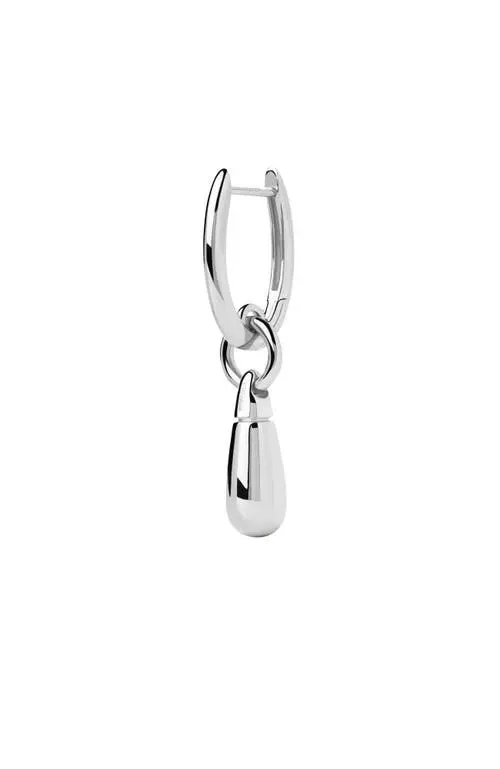 PDPAOLA Jupiter Drop Hoop Earring - Silver