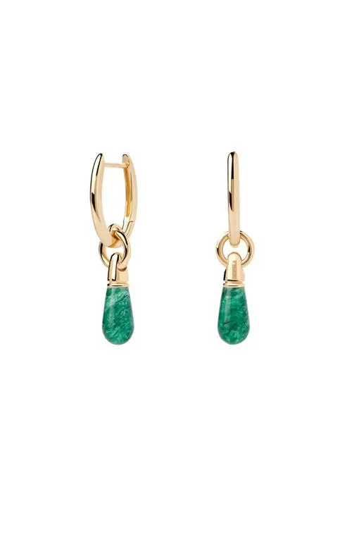 PDPAOLA Jupiter Single Hoop Earring - Green Aventurine