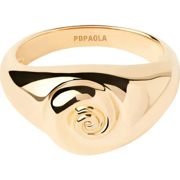 PDPAOLA Shell Signet Ring - Gold