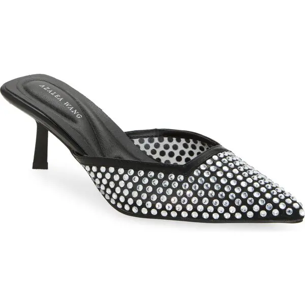 AZALEA WANG Reanna Rhinestone Mule - Silver