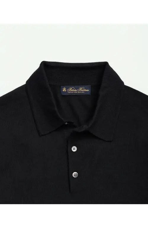 Brooks Brothers Long Sleeve Merino Wool Polo - Black