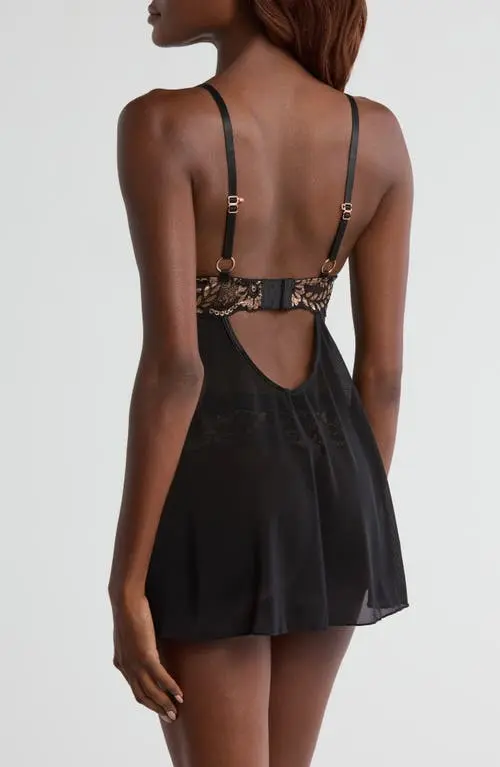 COQUETTE Underwire Babydoll Chemise & Thong Set