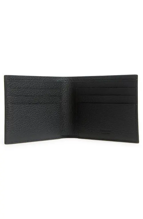 FERRAGAMO Monogram Coated Canvas Bifold Wallet - Nero/ Grigio