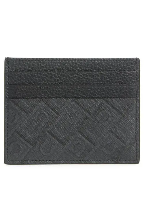 FERRAGAMO Gancio Monogram Leather Card Case