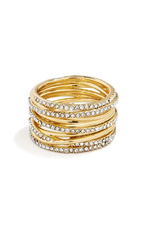 Baublebar Jamila Crystal Multiband Ring - Gold