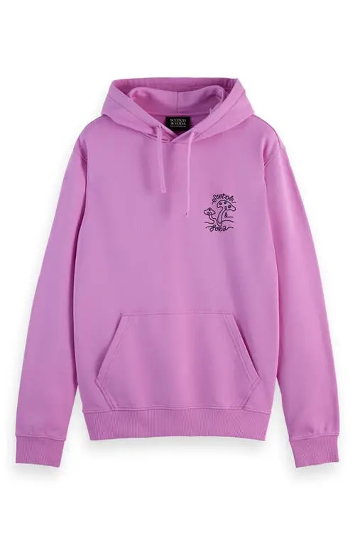 Scotch & Soda Graphic Cotton Hoodie - Iris Pink