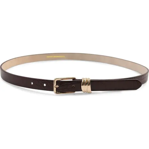 PETIT MOMENTS Sleek Belt - Brown Croc/ Gold