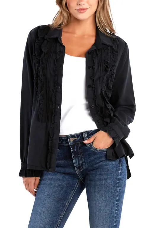 BILLY T Ruffle Tuxedo Shirt - Ink